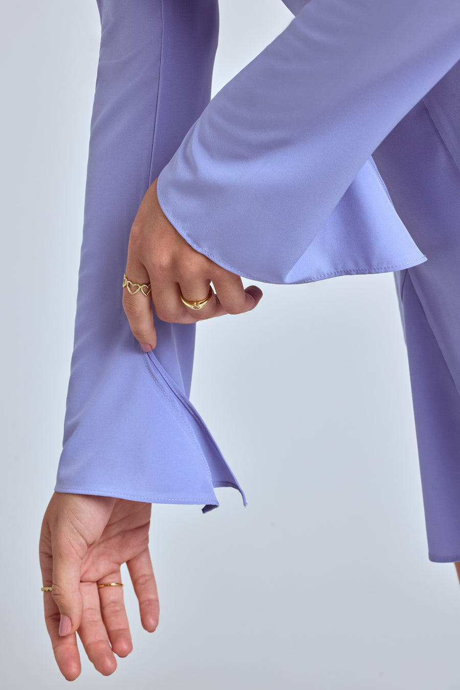 Leotine Long Sleeve Godet Mini Dress in Blue Lavender – Oh Polly US