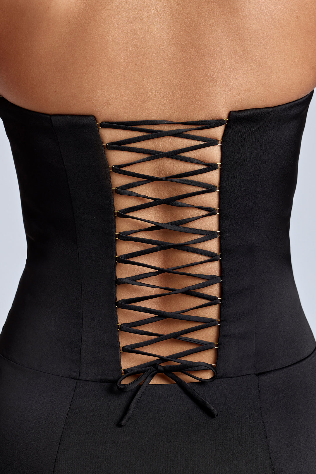 Adelaide Lace-Up Corset Mini Dress in Black – Oh Polly US