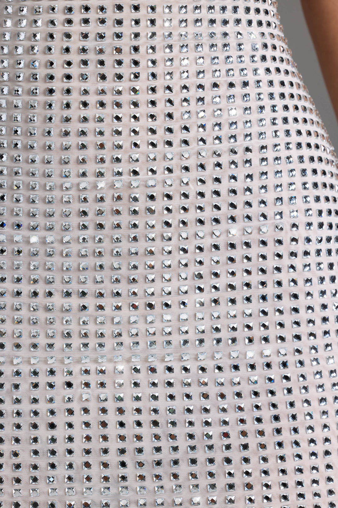 Amolika Embellished Halterneck Mini Dress in White | Oh Polly