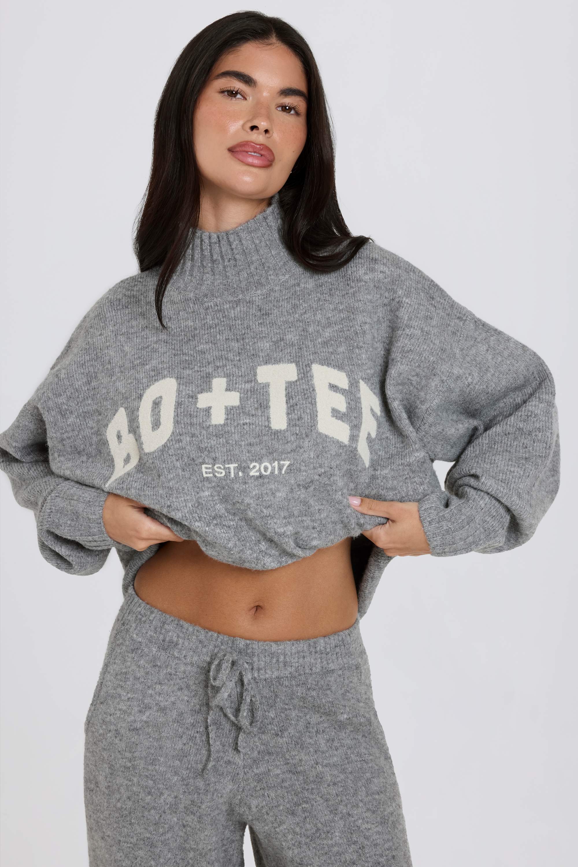 Oversized Knit Jumper in Grey | Bo+Tee – Oh Polly US