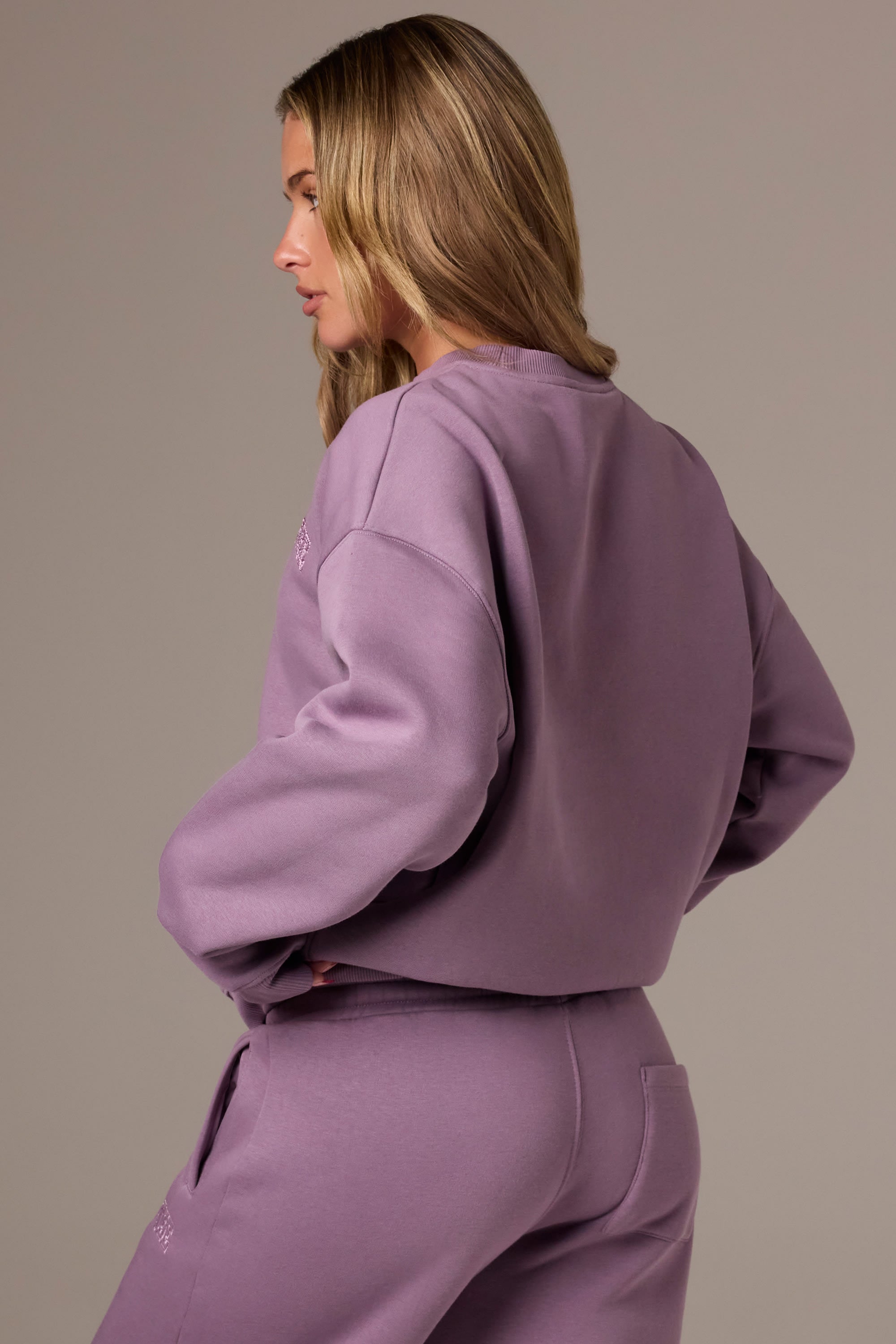 Brushed Cotton Jersey Oversized Crew-Neck Jumper in Dusk | Bo+Tee – Oh ...