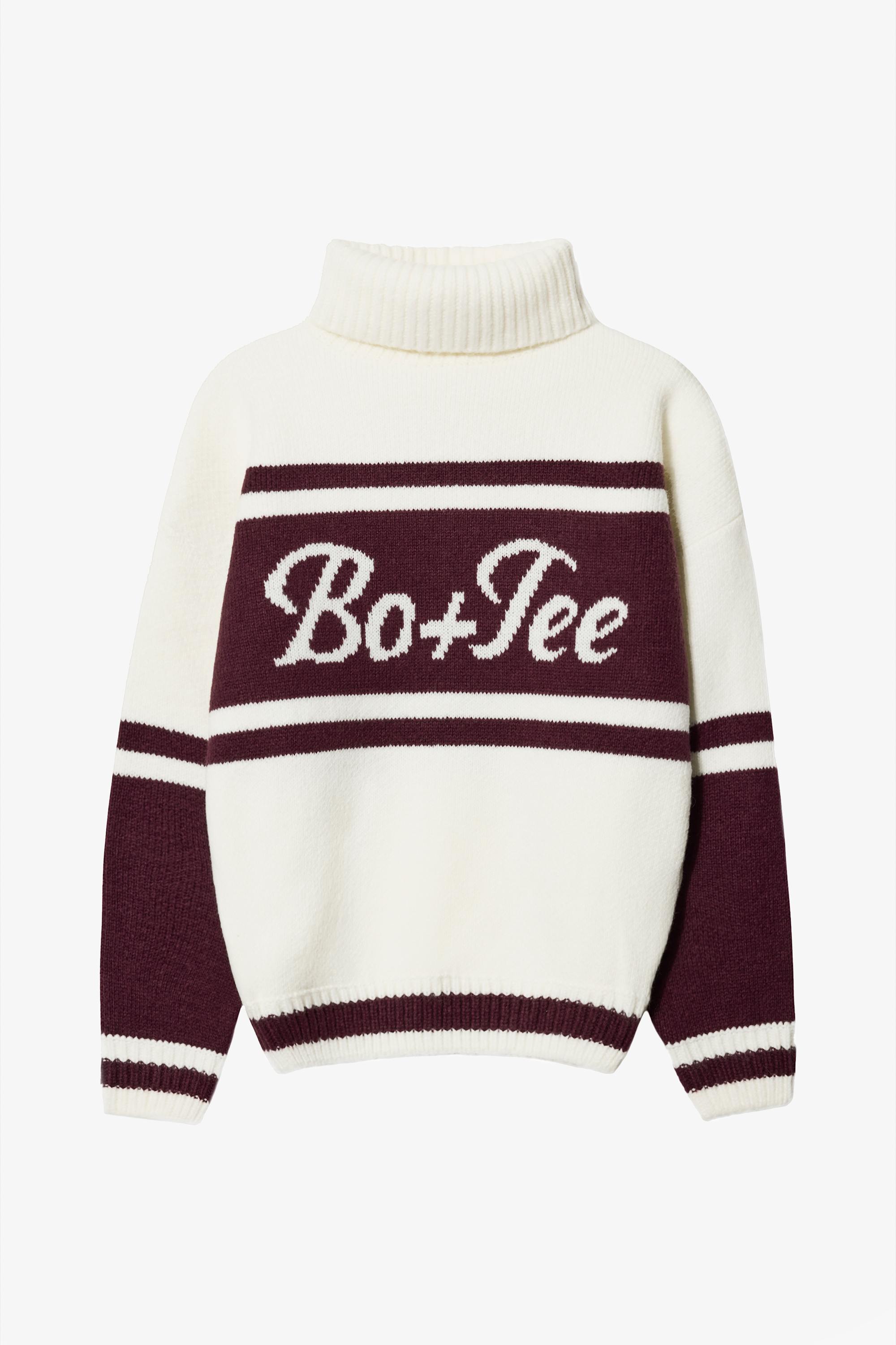 Knit Turtleneck Oversized Jumper in Burgundy | Bo+Tee – Oh Polly US
