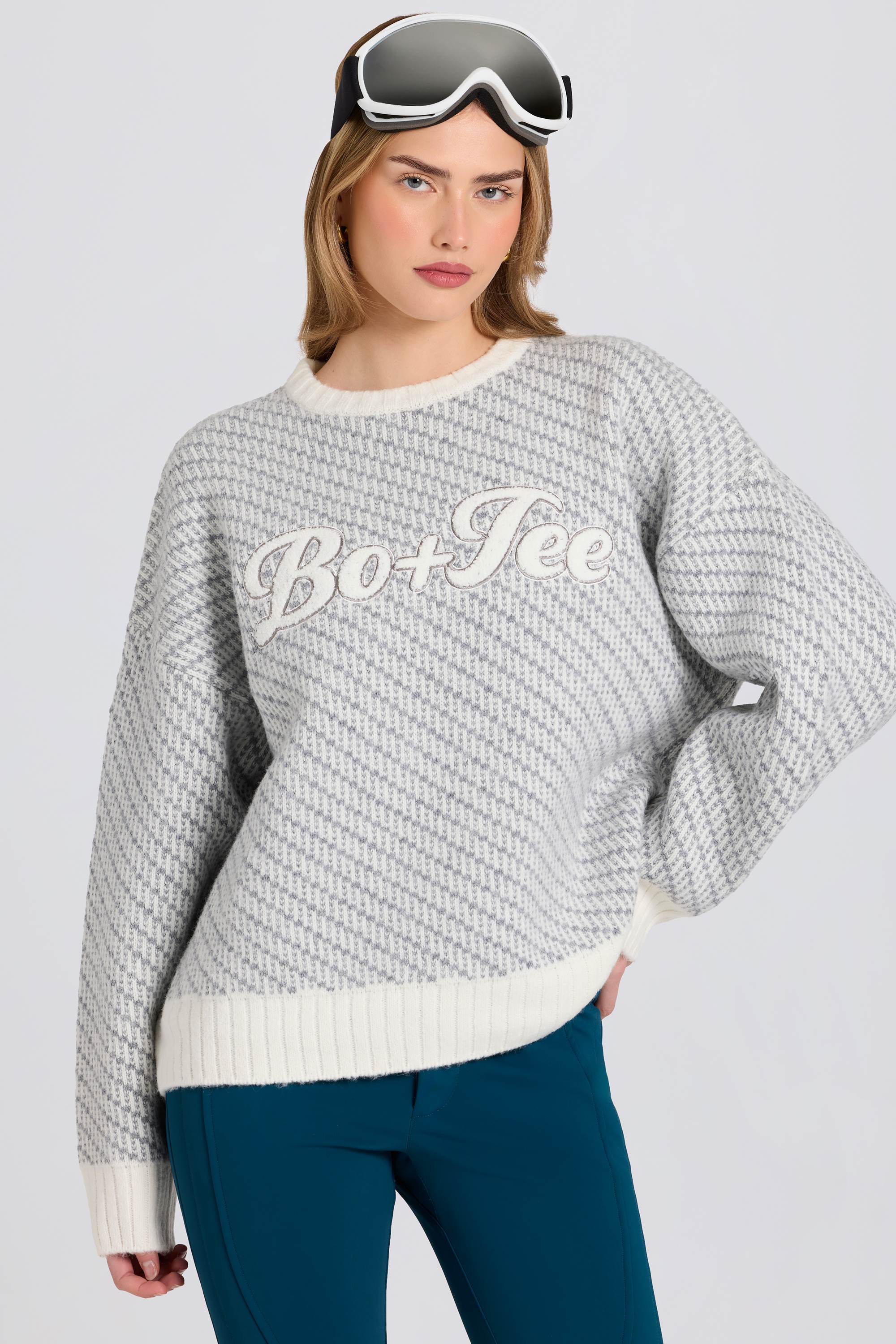 Knit Logo Oversized Jumper in Ice | Bo+Tee – Oh Polly US