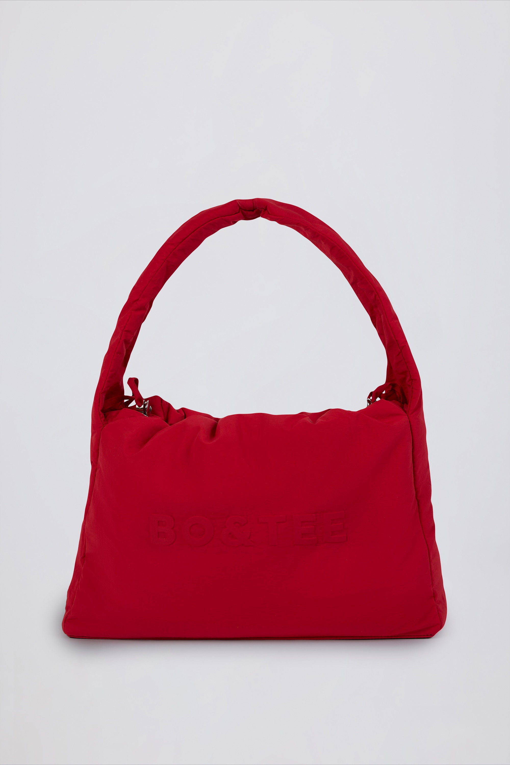 Drawstring Puffer Tote Bag in Cherry Red | Oh Polly