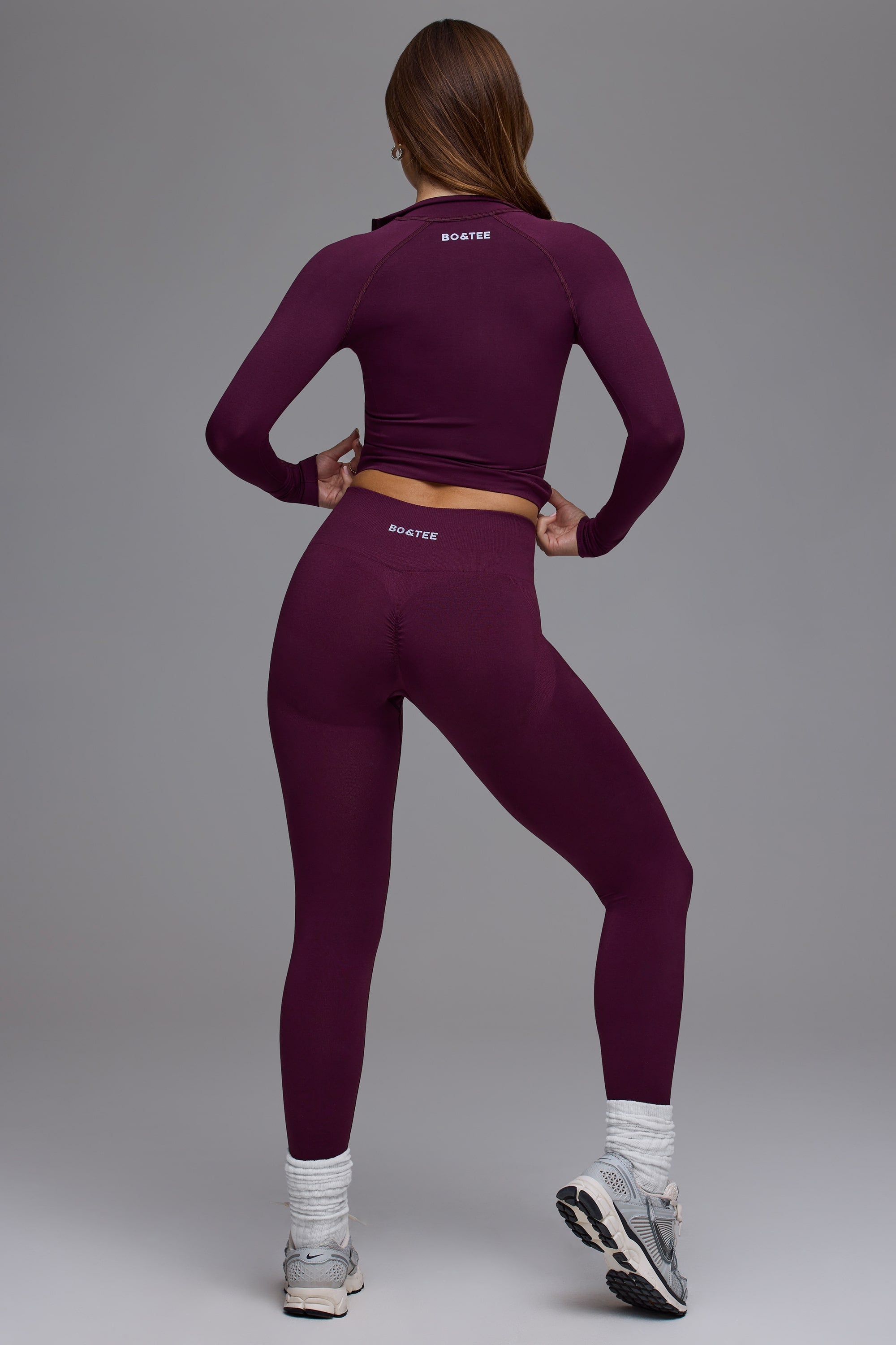 Define Luxe High-Waist Leggings in Grape | Oh Polly