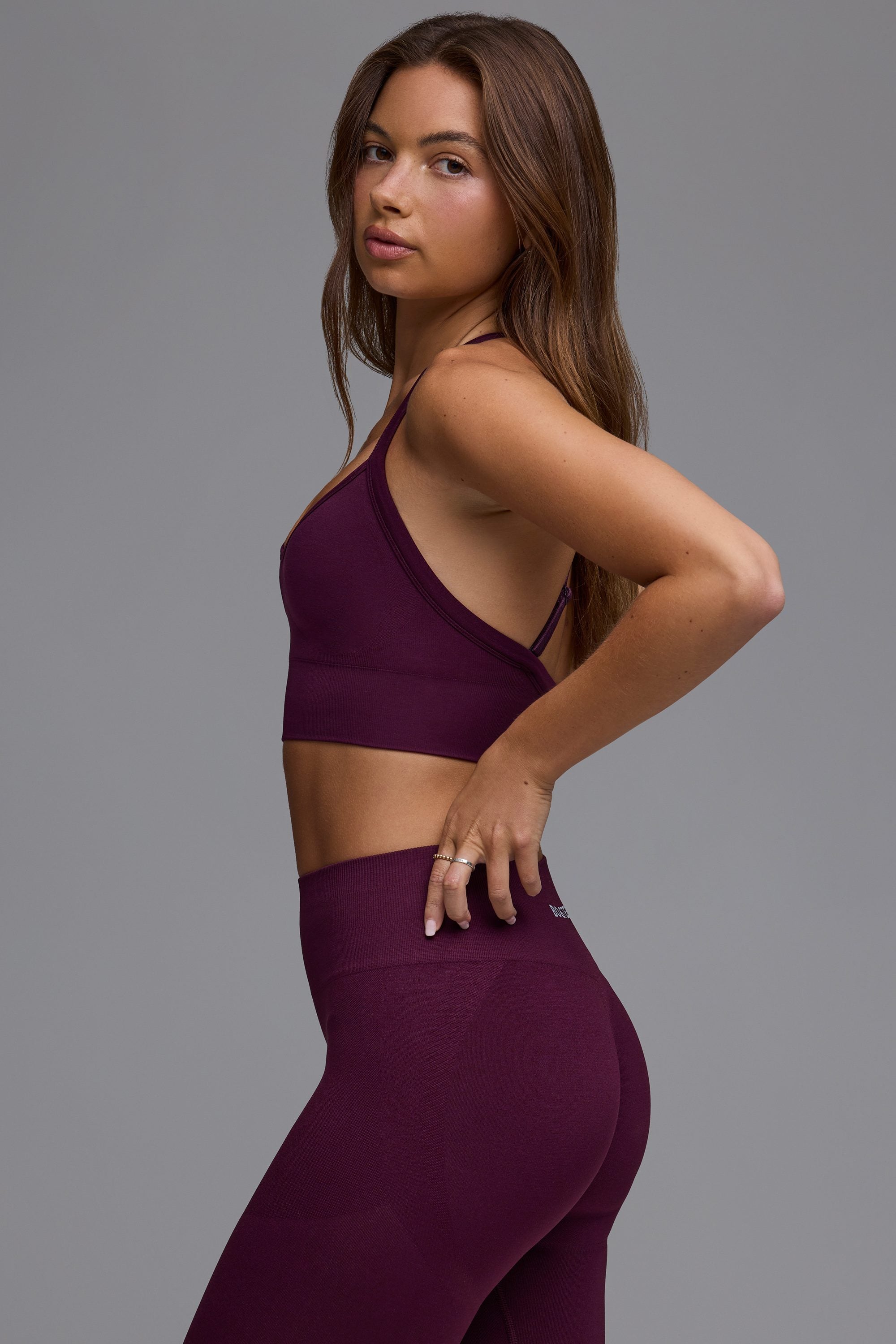 Define Luxe Multiway Sports Bra in Grape | Oh Polly