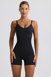 Super Sculpt Short Unitard in Black | Oh Polly