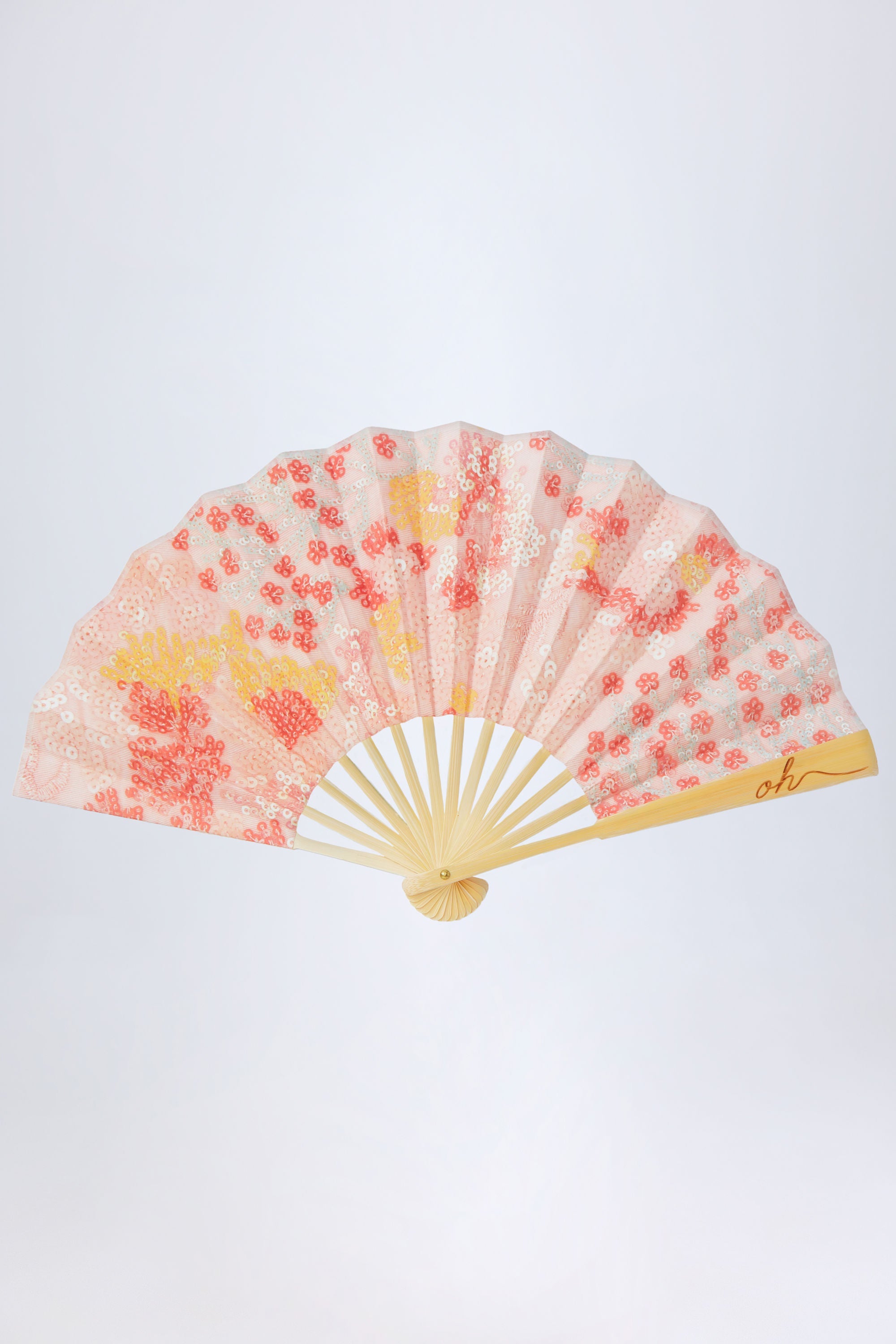 Nuria Folding Hand Fan in Pink | Oh Polly