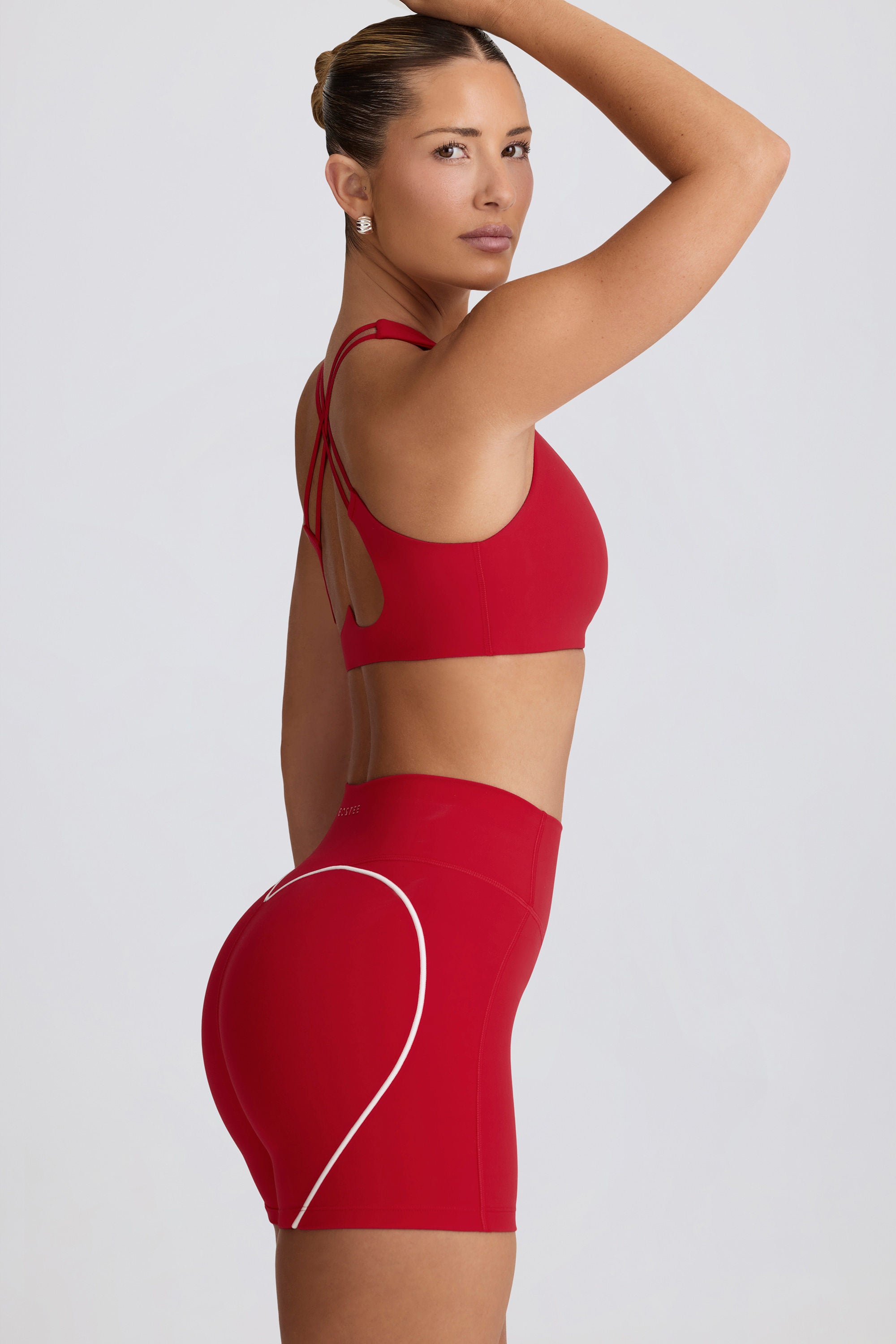 Soft Active V-Neck Sports Bra in Hot Red | Oh Polly